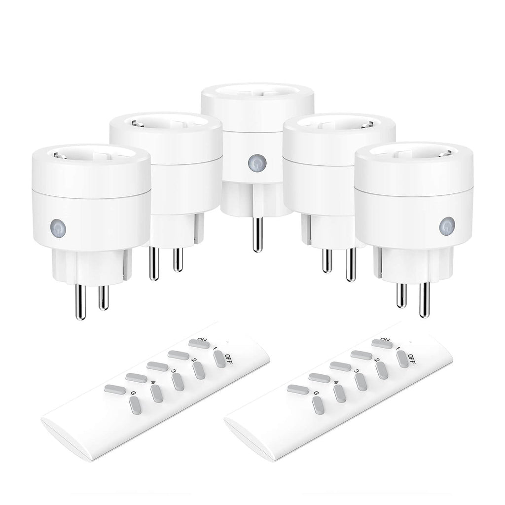 UCOMEN RF Remote Sockets, 3680W, 30m Range, White, 5 pcs + 2 Remotes